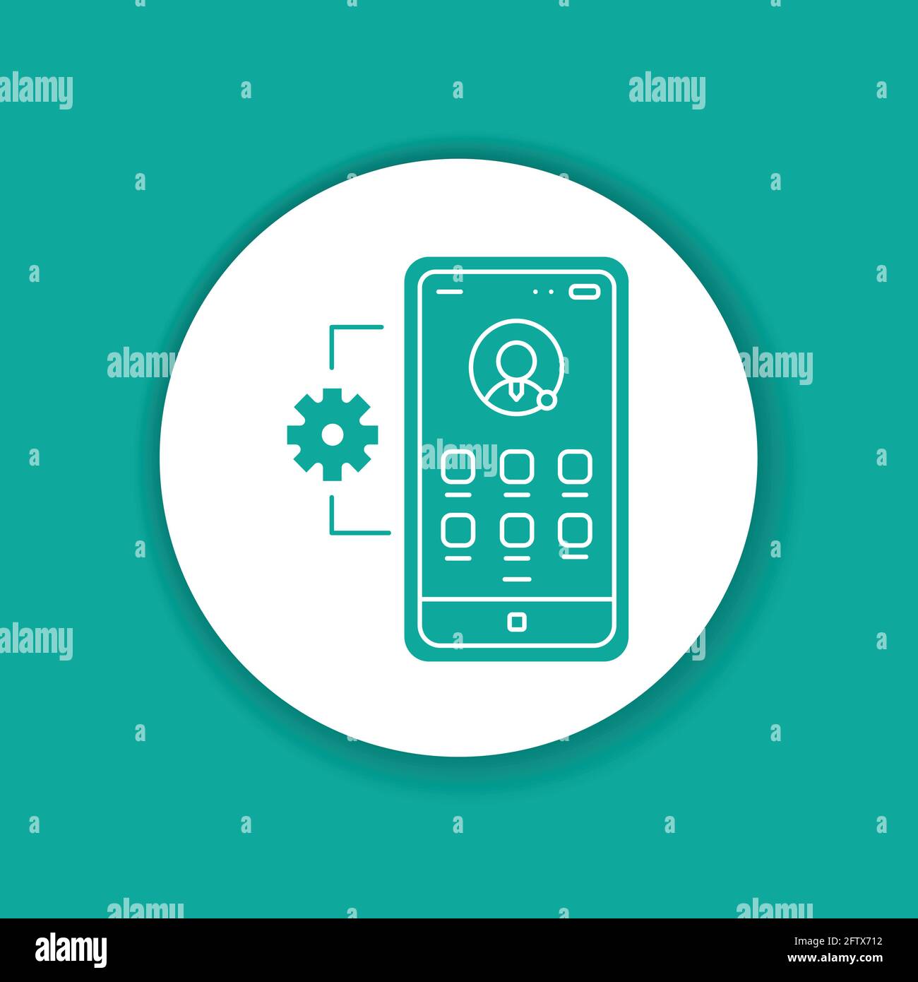 Mobile application management color glyph icon. UI UX GUI design ...