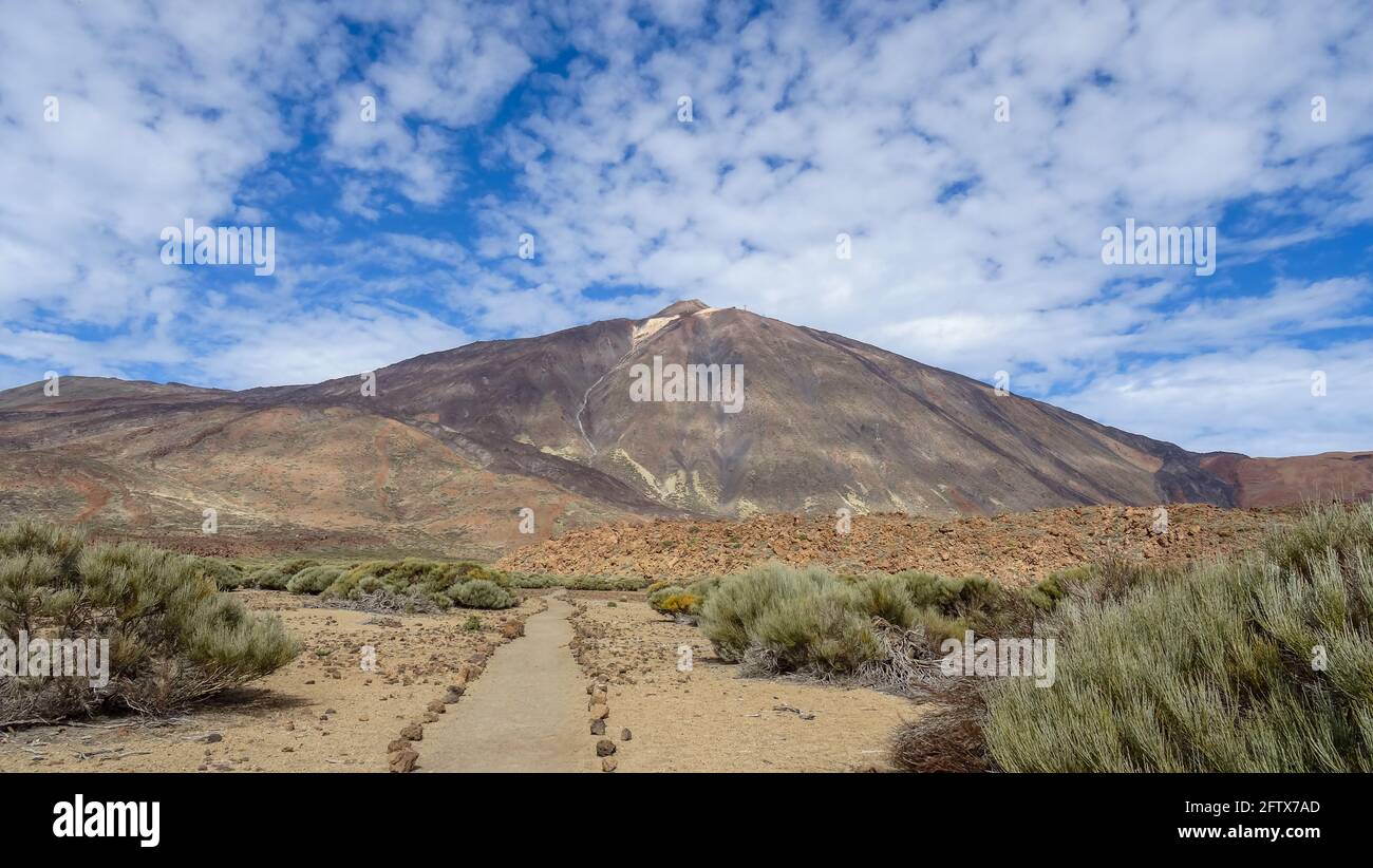 The conical volcano Mount Teide at Caldera in Tenerife, Spain highest ...