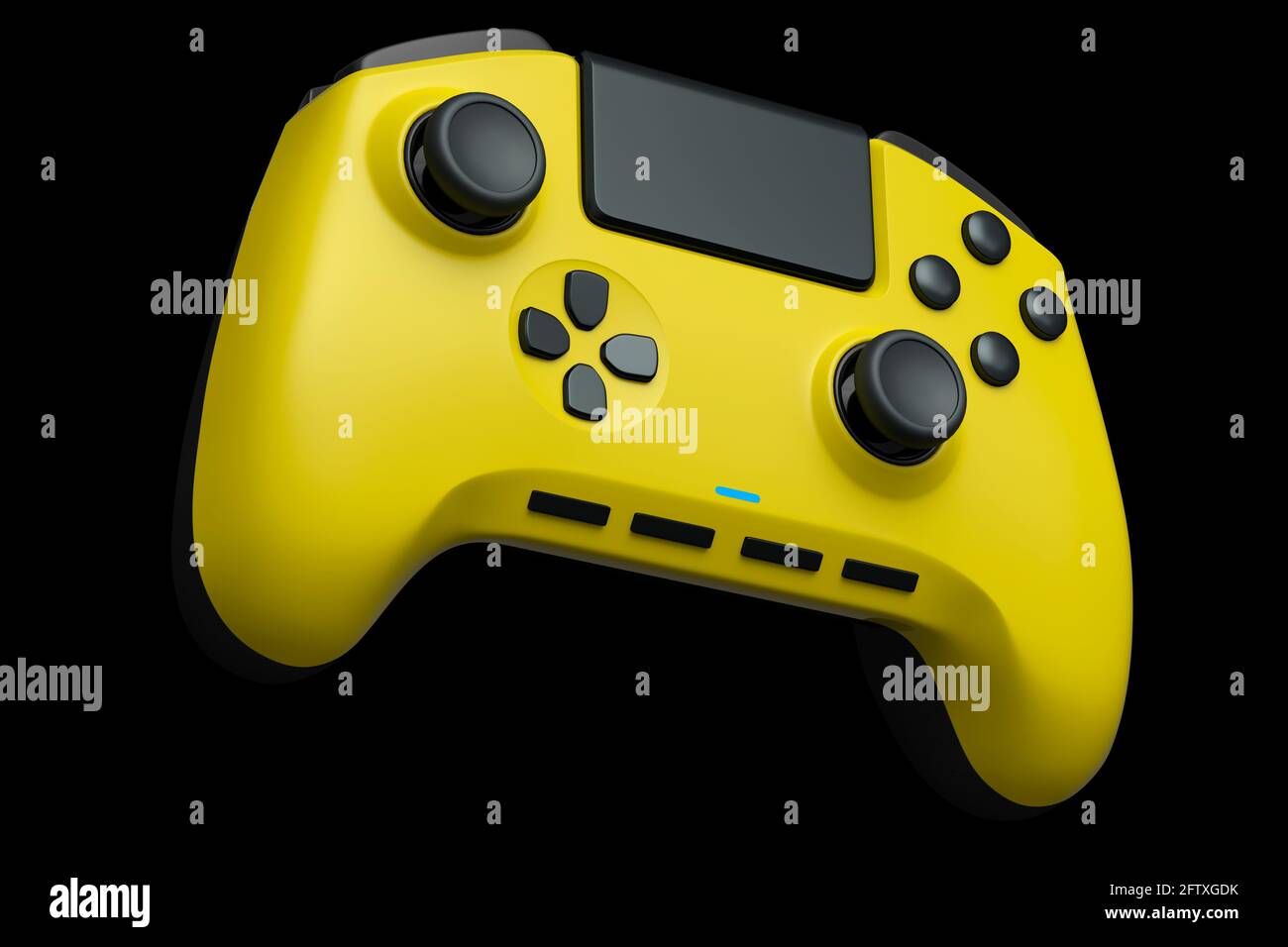 Realistic yellow joystick for video game controller on black background ...