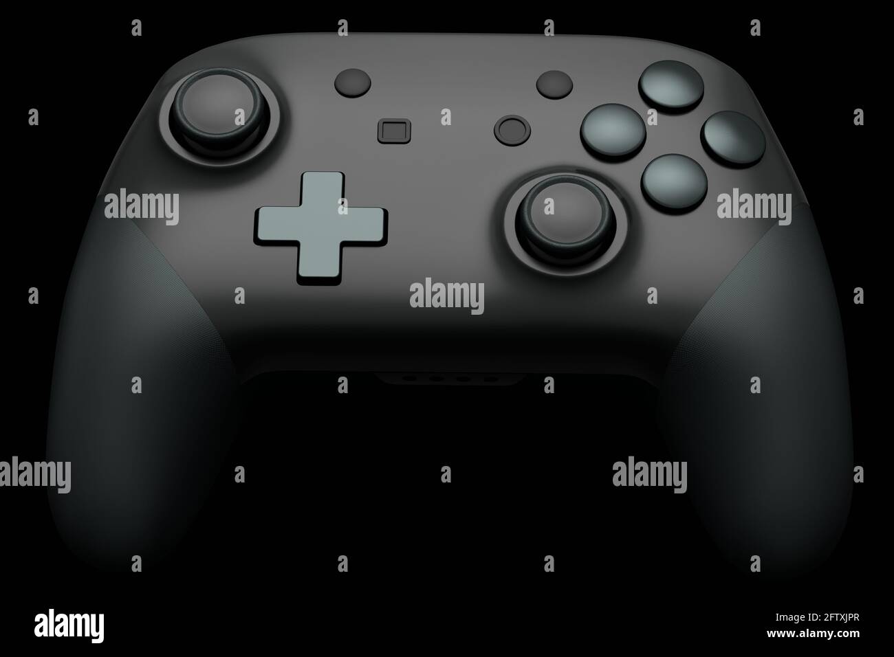 Realistic black joystick for video game controller on black background ...