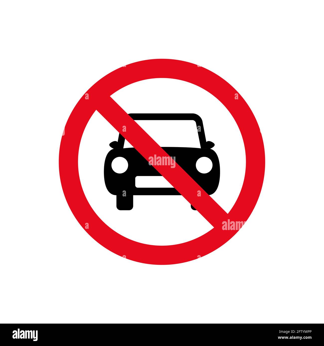 Car forbidden icon, vehicle prohibited symbol sign, no car parking ...
