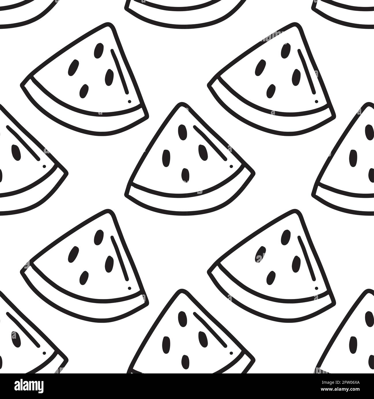 pattern of watermelon doodle Stock Vector Image & Art - Alamy