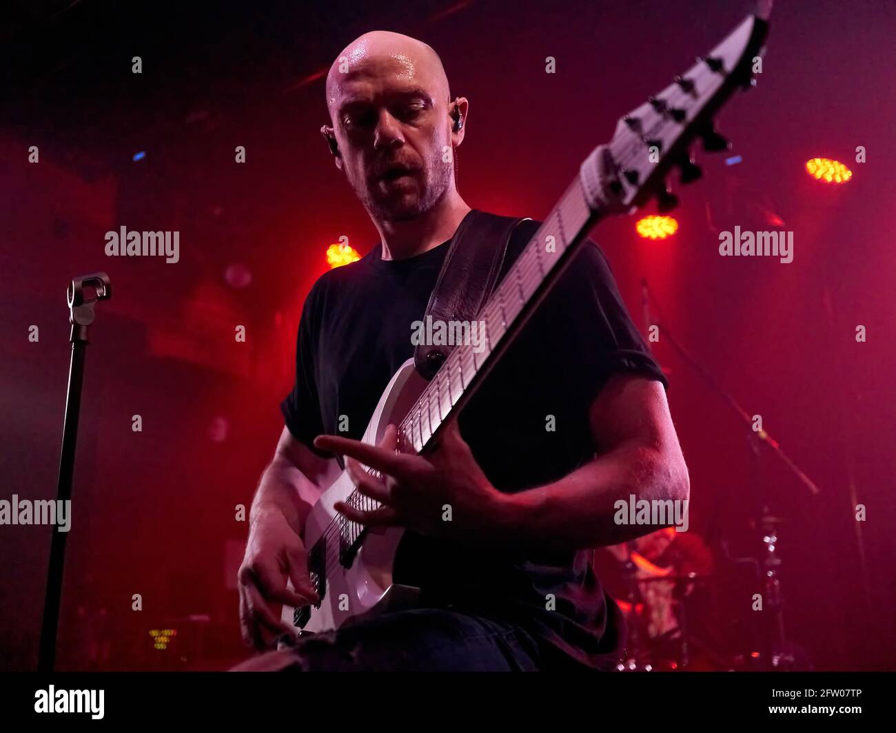 Ivan Kilar of Louna Rock band performs on stage during the concert at ...