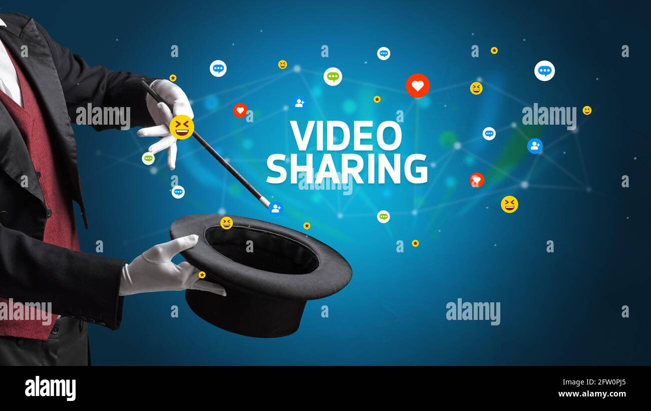 Magician is showing magic trick Stock Photo - Alamy