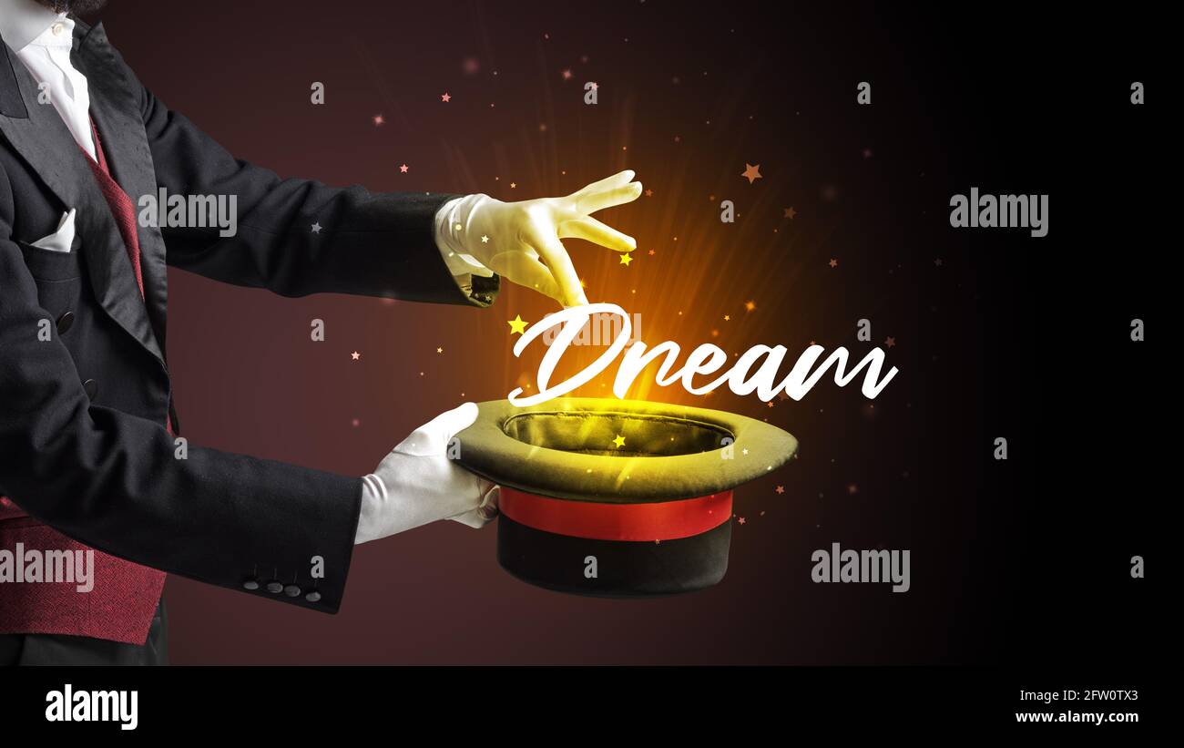 Old Magician is showing magic trick Stock Photo - Alamy