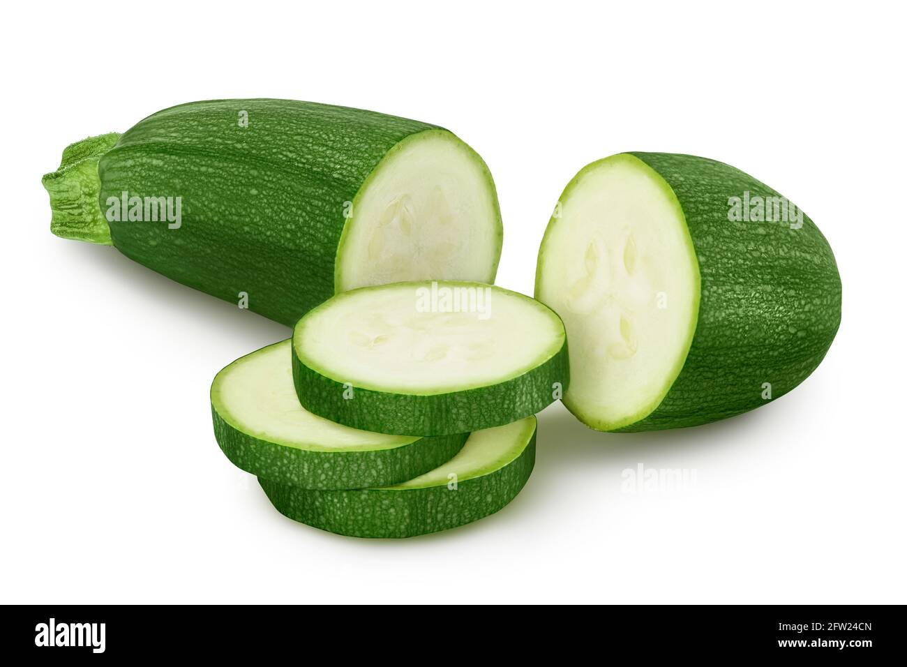 Fresh whole zucchini isolated on white background with clipping path ...