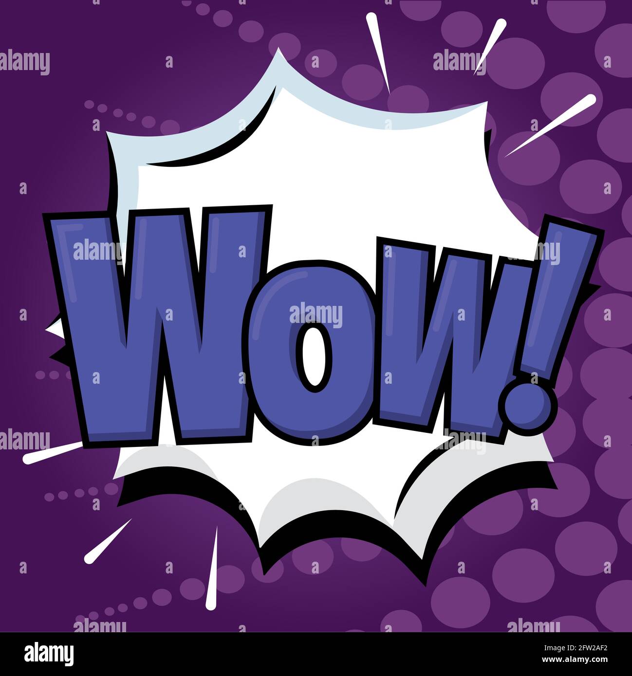 Isolated comic speech Wow cartoon expression Vector Stock Vector Image ...