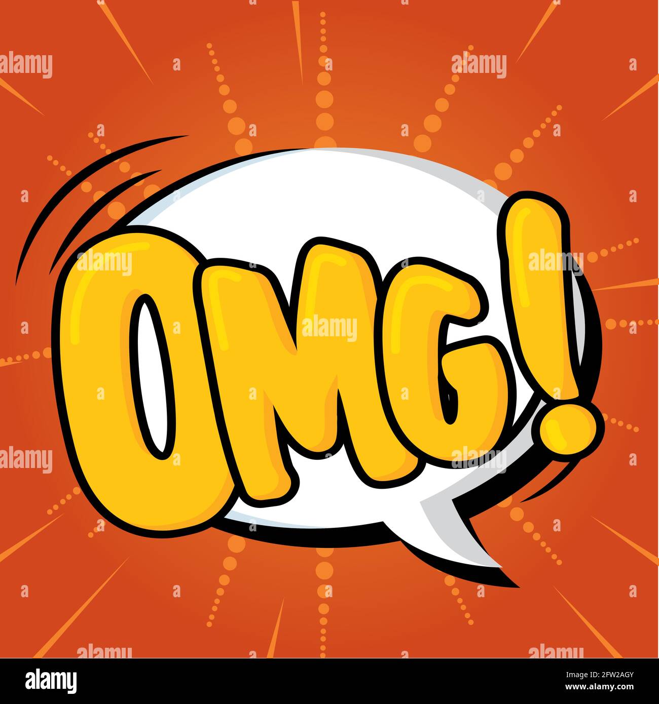 Isolated comic speech OMG cartoon expression Vector Stock Vector Image ...