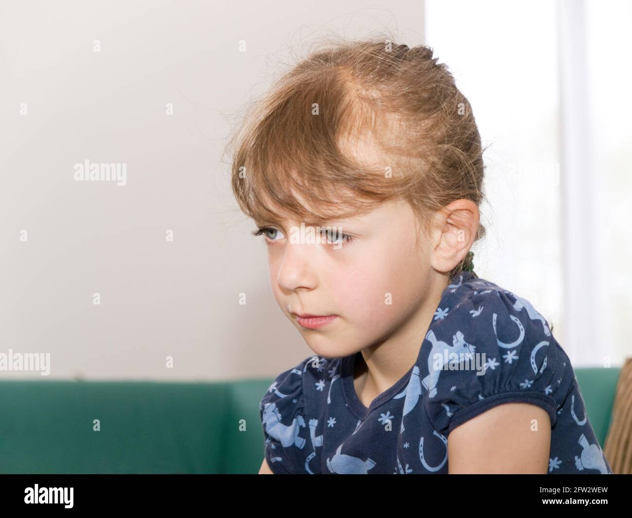 Portrait of girl be lost in thought Stock Photo - Alamy