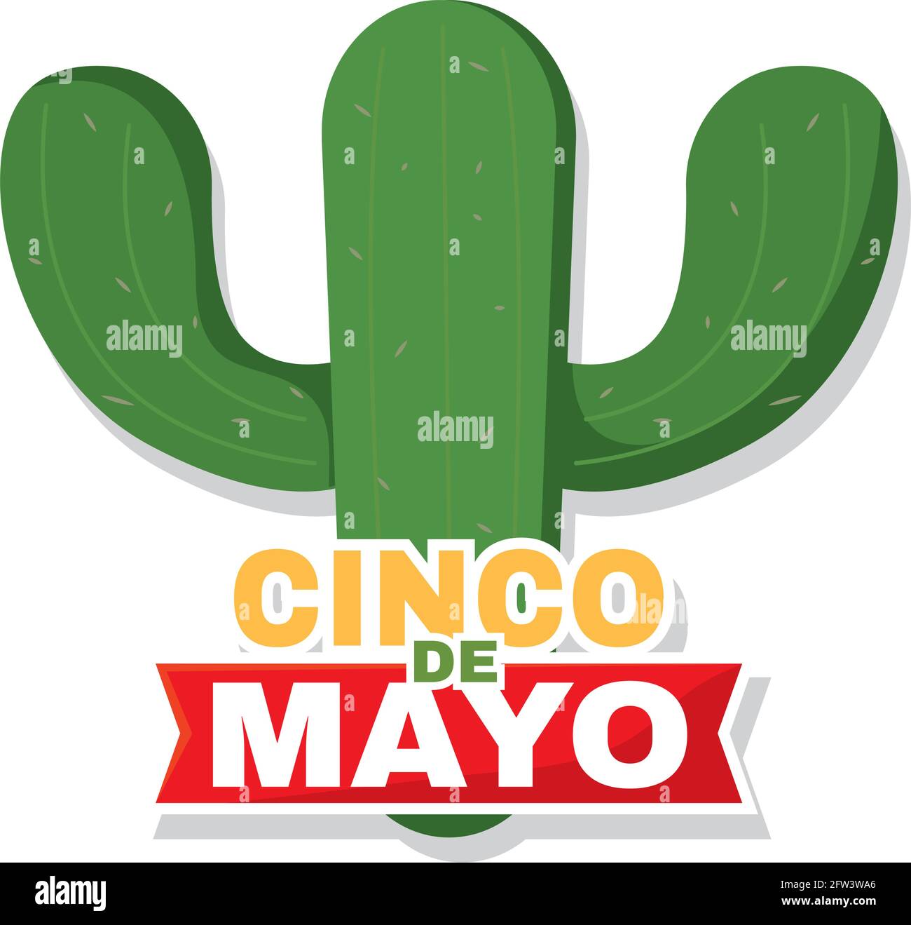 Cinco de mayo poster with a cactus and text Vector Stock Vector Image ...
