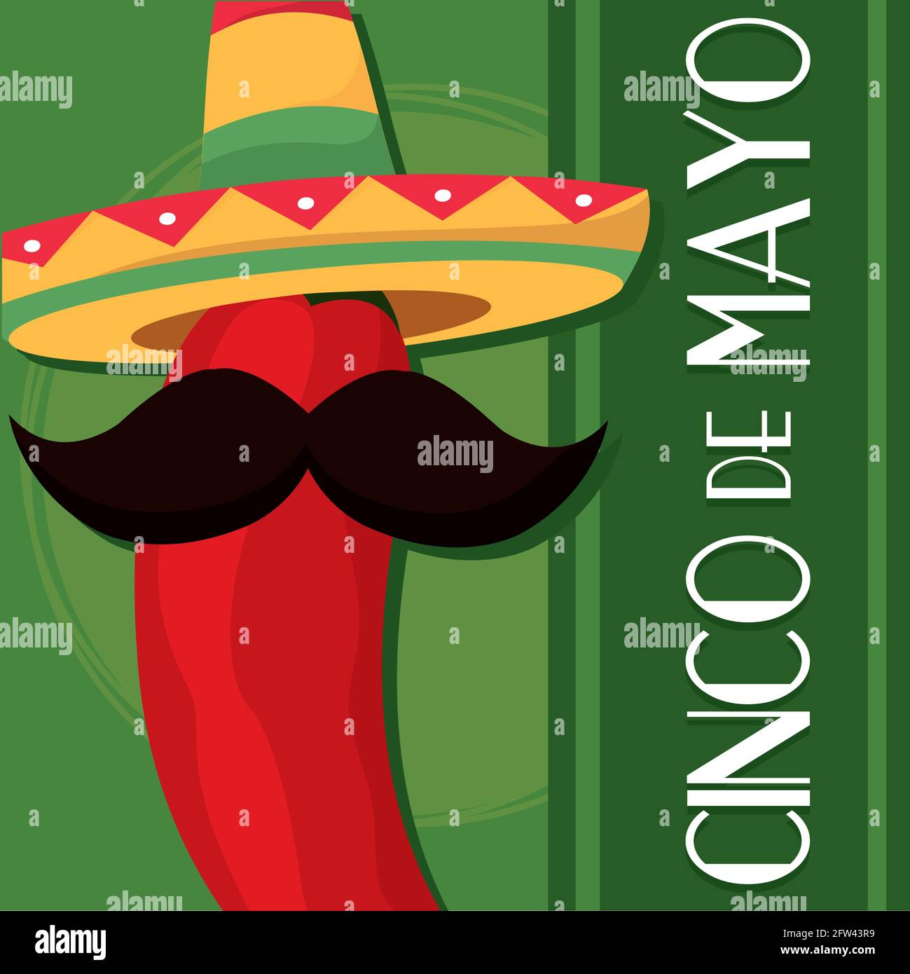 Cinco de mayo poster with a chili pepper cartoon Vector Stock Vector ...