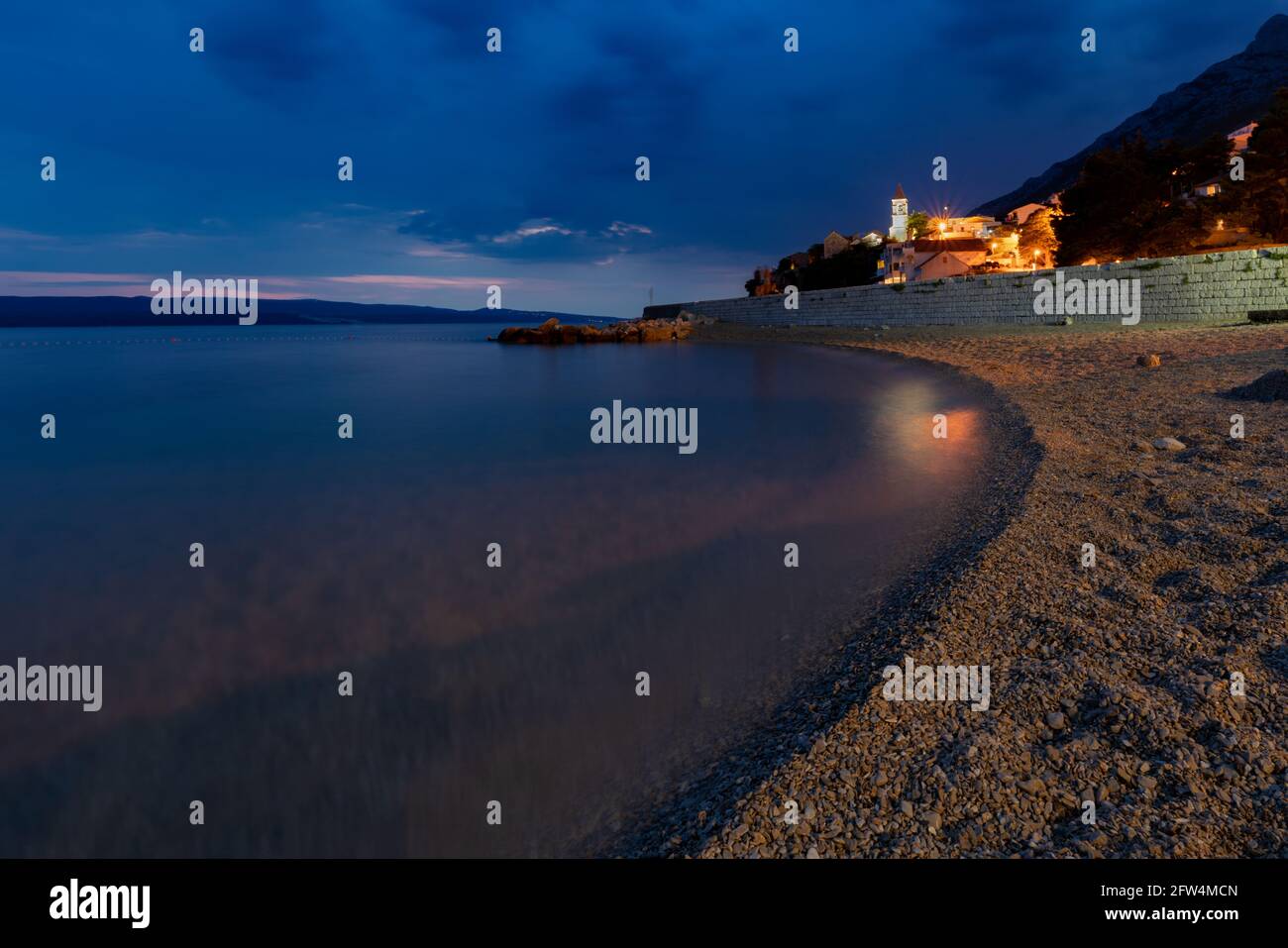 Coastal town Pisak at evening, Dalmatia, Croatia Stock Photo - Alamy