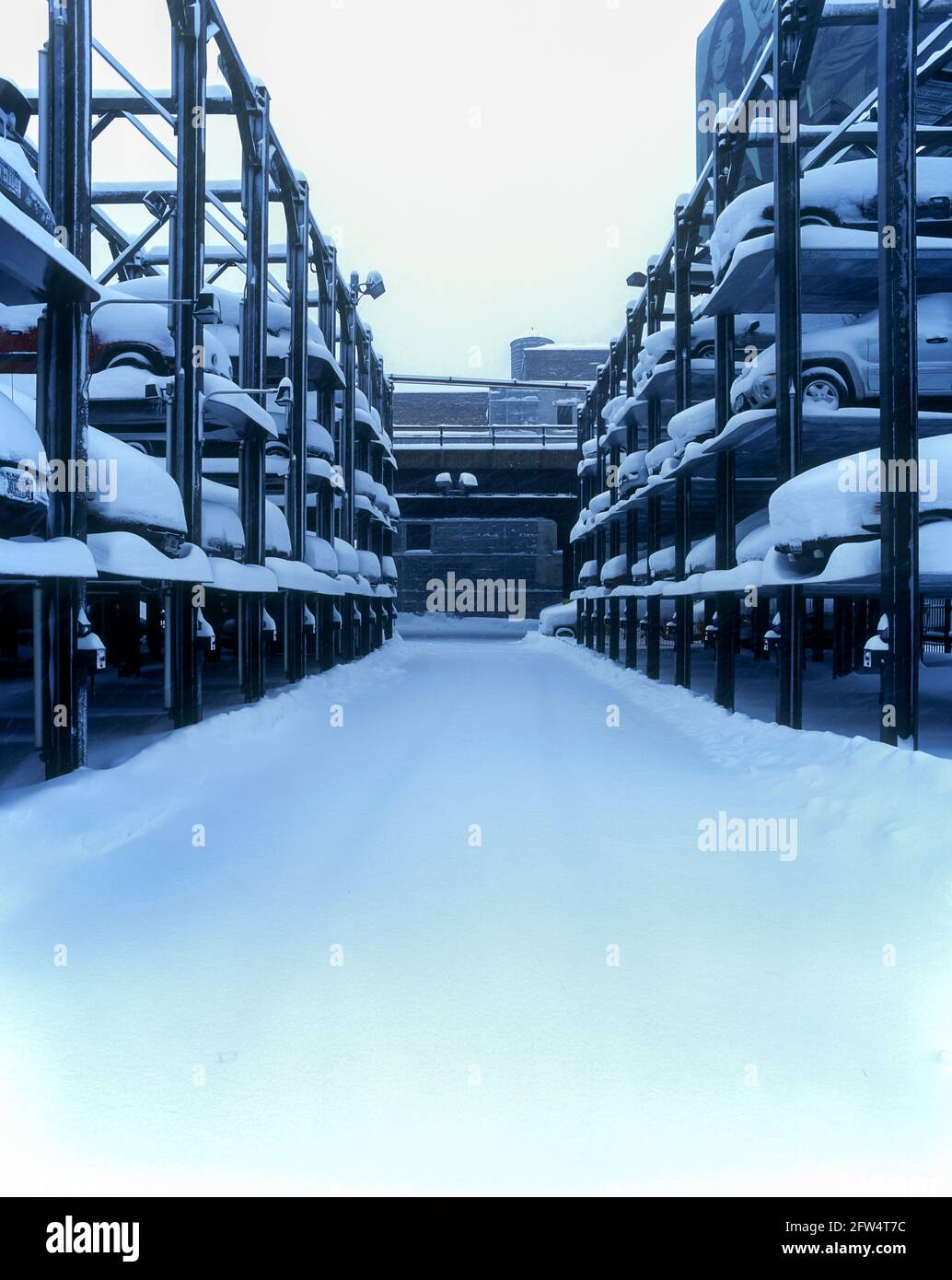 2006 HISTORICAL SNOW COVERED STACKED CARS MULTI STOREY PARKING GARAGE ...