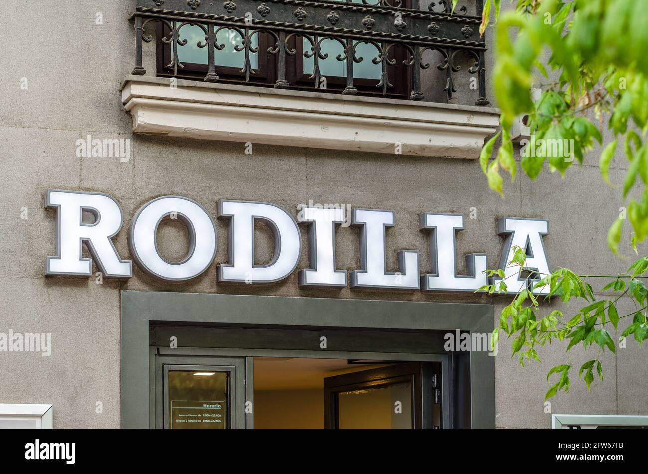 MADRID, SPAIN – MAY 12, 2021: Facade of a Rodilla restaurant in Madrid ...