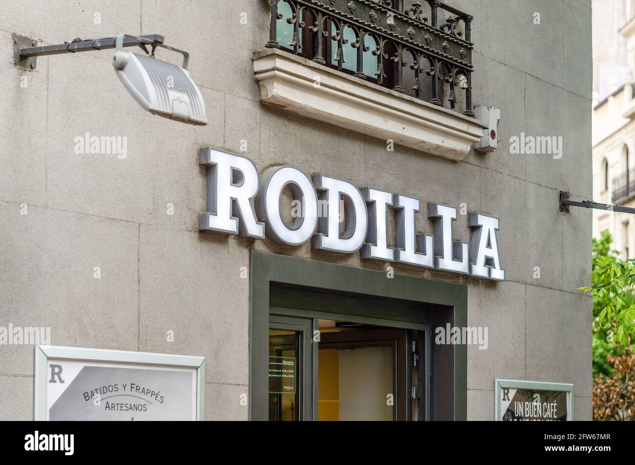 MADRID, SPAIN – MAY 12, 2021: Facade of a Rodilla restaurant in Madrid ...
