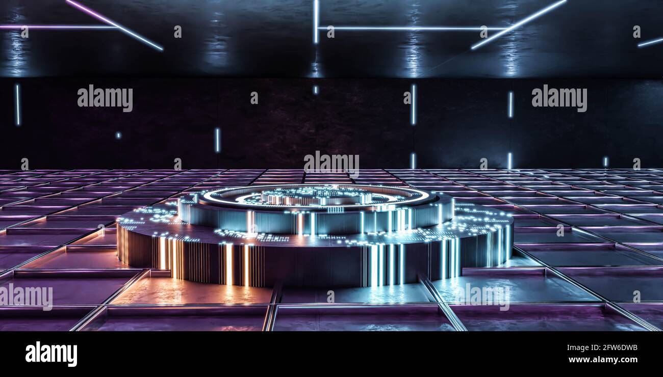 futuristic technology design product showcase podium with hi-tec ...