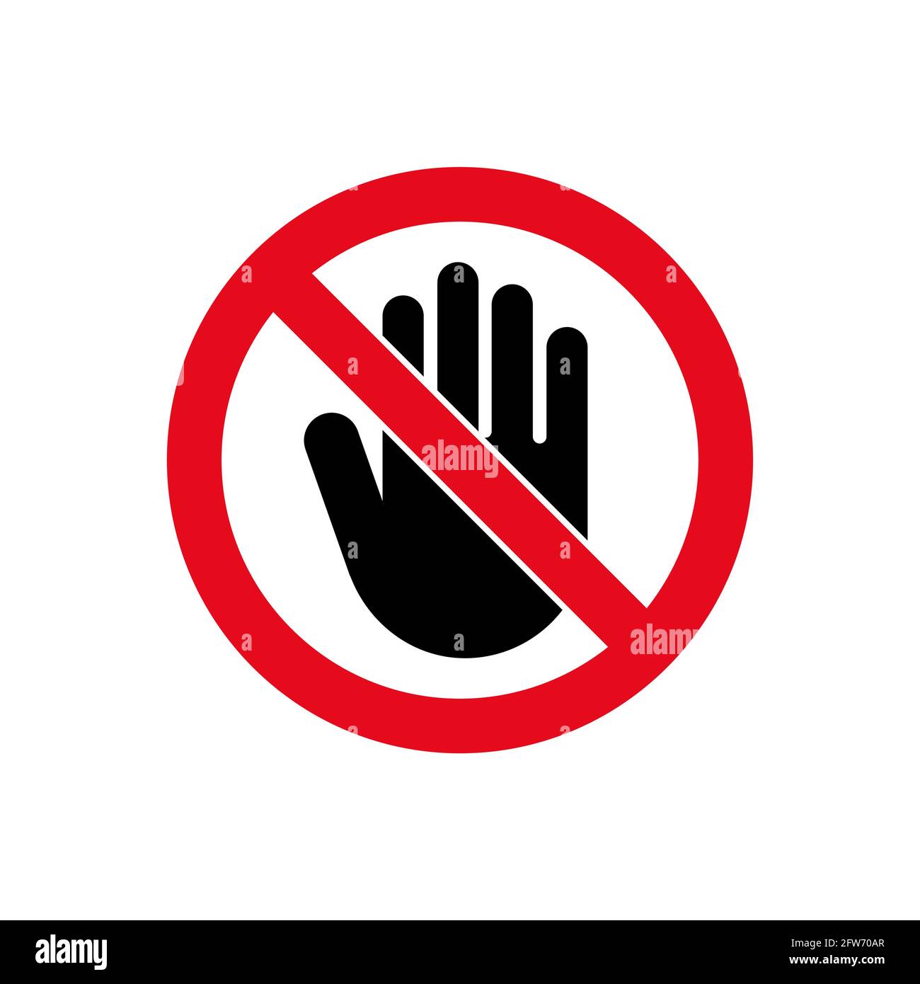 Hand forbidden stop icon. Vector warning symbol stop entry sign concept ...