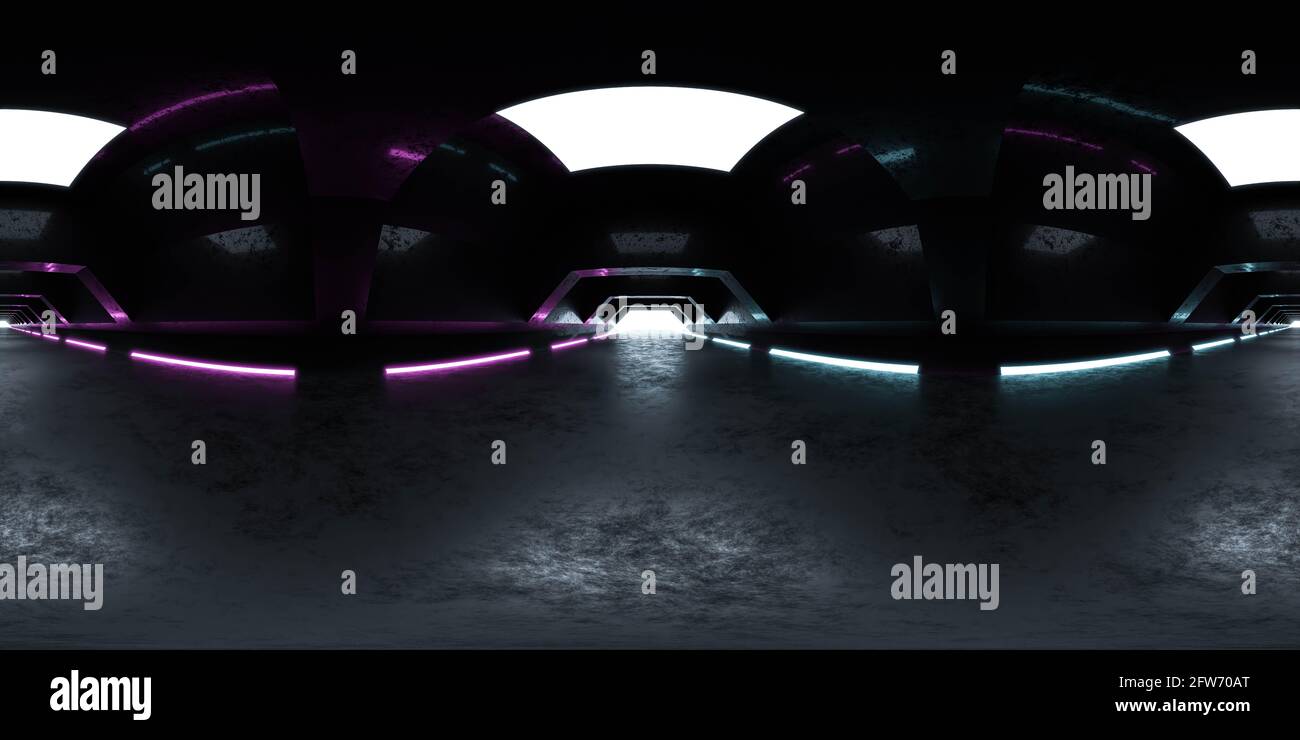full 360 degree spherical panorama view of modern futuristic abstract ...