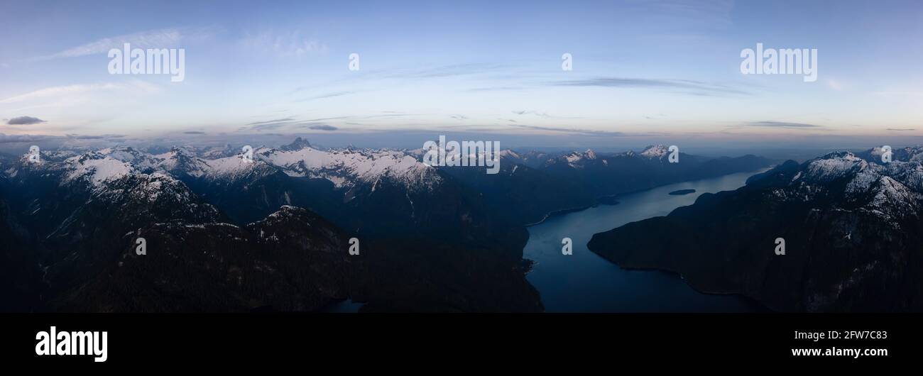 Aerial Panoramic View from Airplane of Canadian Mountain Landscape ...