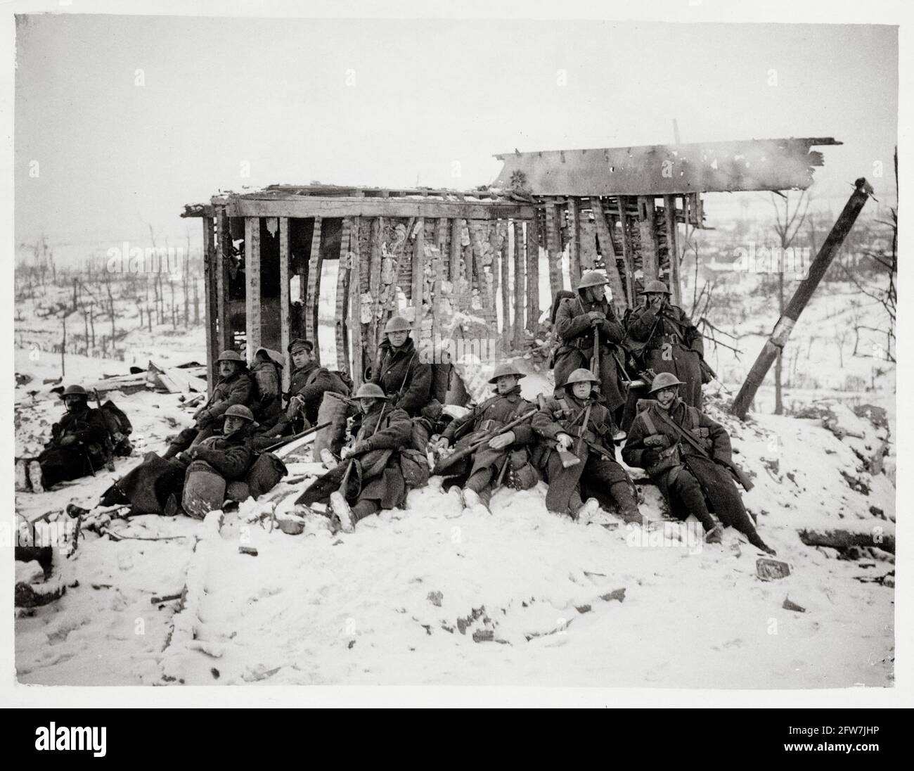 World War One, WWI, Western Front - Men resting on their way to the ...