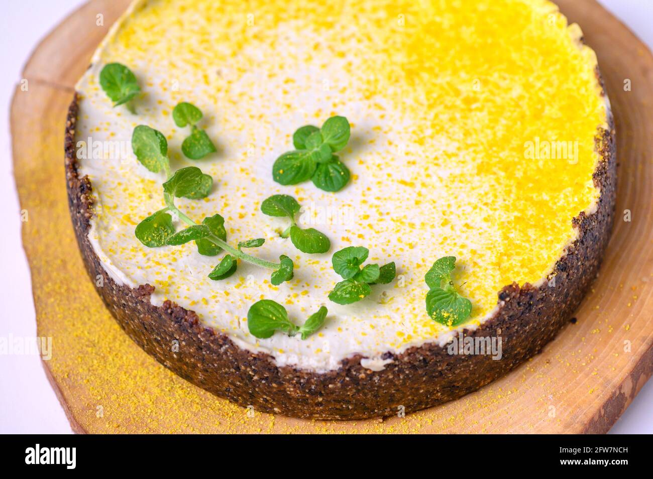 Vegan nut cake. Lime and Chocolate Cashew Tart Stock Photo - Alamy