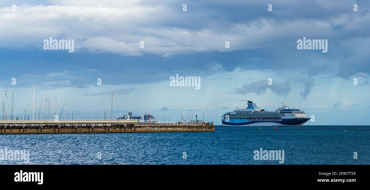 Princess Pier and Cruise Ferrys in Torquay, Devon, England Stock Photo ...