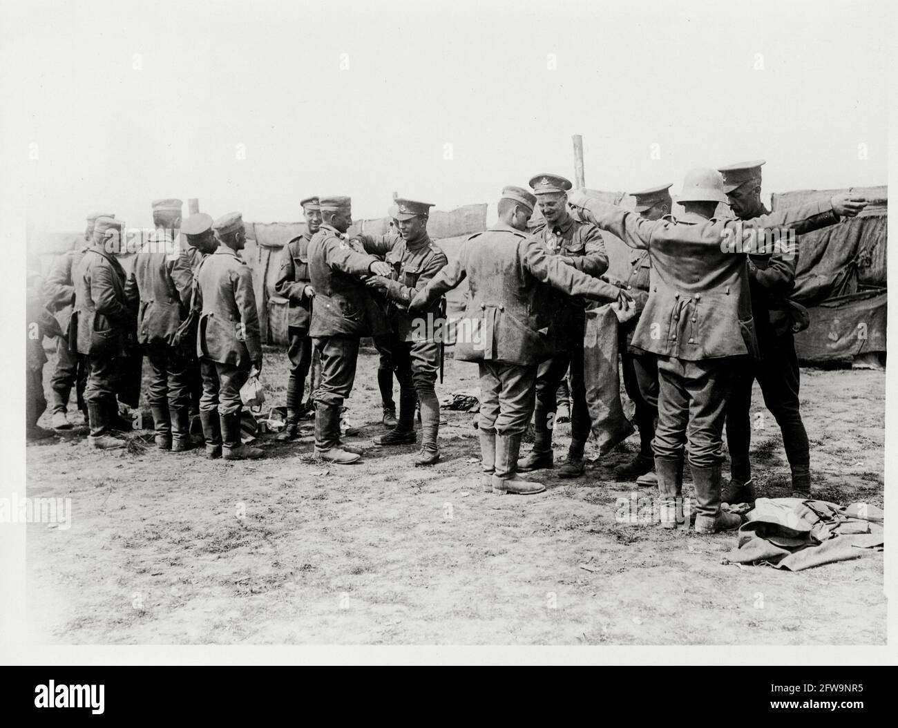 World War One, WWI, Western Front - Prisoners being searched after ...