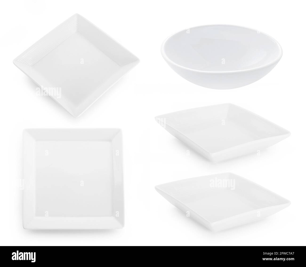 multi-shape of plate on white background Stock Photo - Alamy