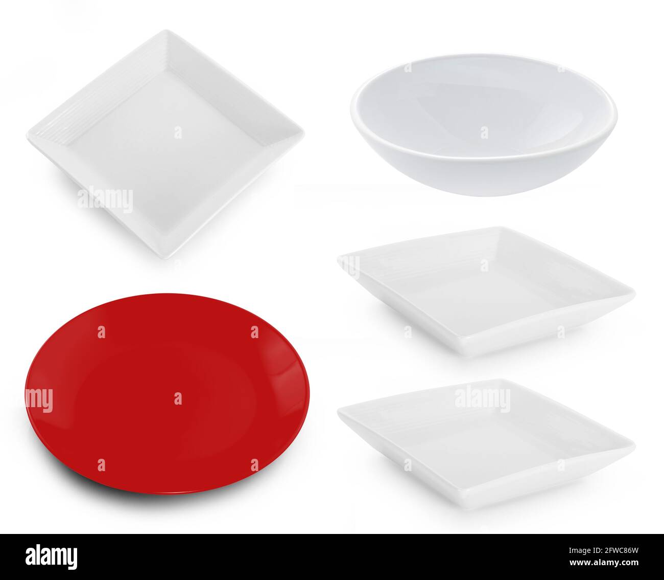 multi-shape of plate on white background Stock Photo - Alamy
