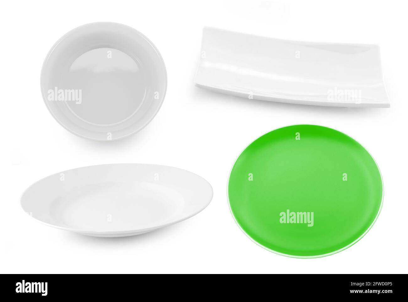 multi-shape of plate on white background Stock Photo - Alamy