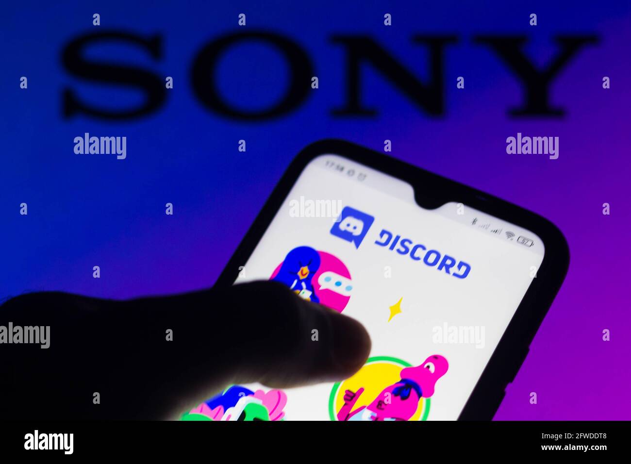 In this photo illustration the Discord logo app seen displayed on a ...