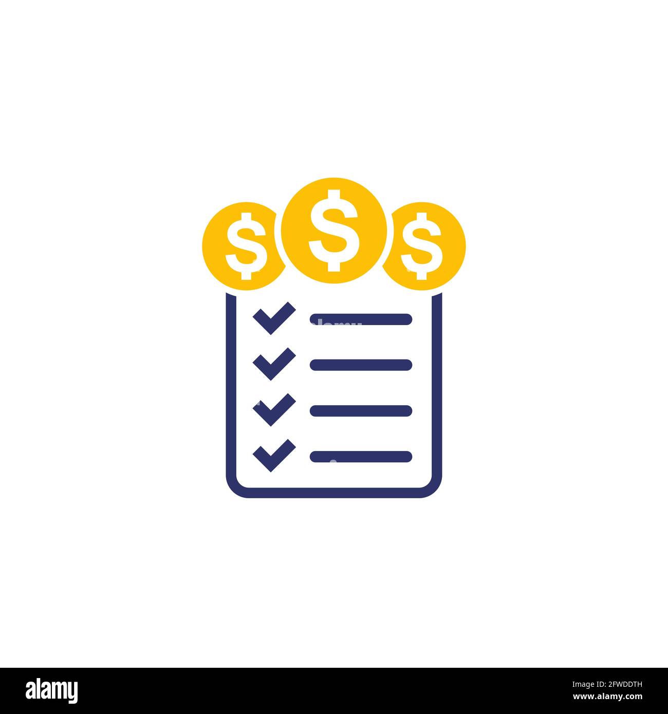 payments and checklist icon on white, vector Stock Vector Image & Art ...