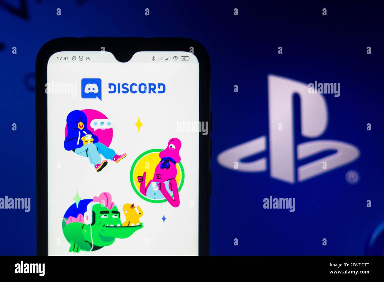 In this photo illustration the Discord logo app seen displayed on a ...