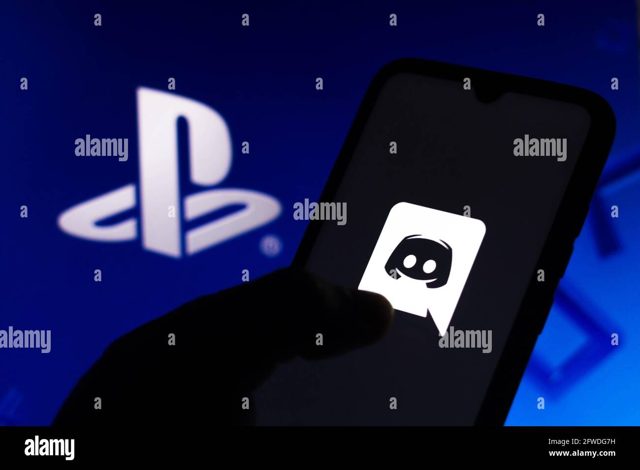 In this photo illustration the Discord logo app seen displayed on a ...
