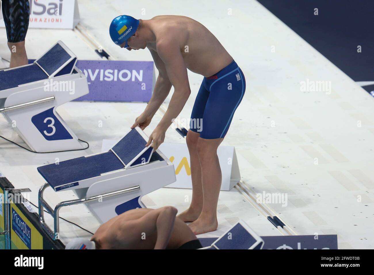 Andriy Govorov of Ukraine Final 50 m Butterfly during the 2021 LEN ...