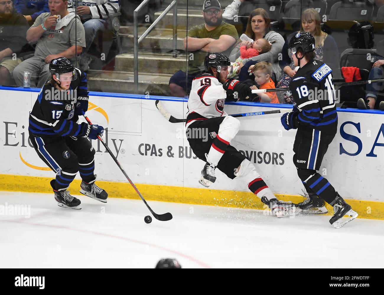 Fargo, ND, USA. 21st May, 2021. Fargo Force forward Cody Monds (15 ...