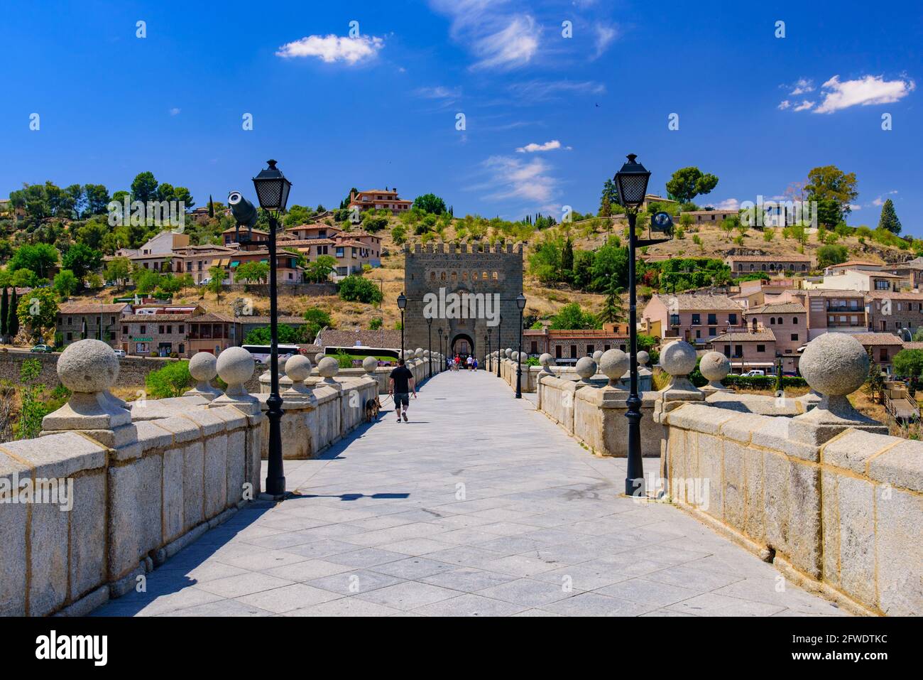 St Martin's Bridge, a medieval bridge across the river Tagus in Toledo ...