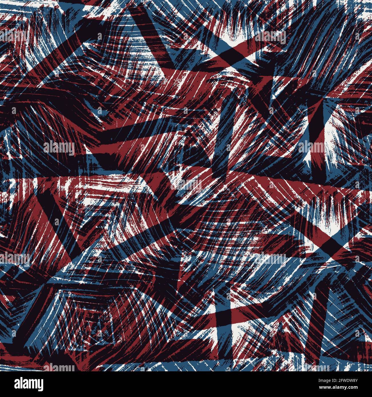 Seamless tropical pattern in red blue black white Stock Photo - Alamy