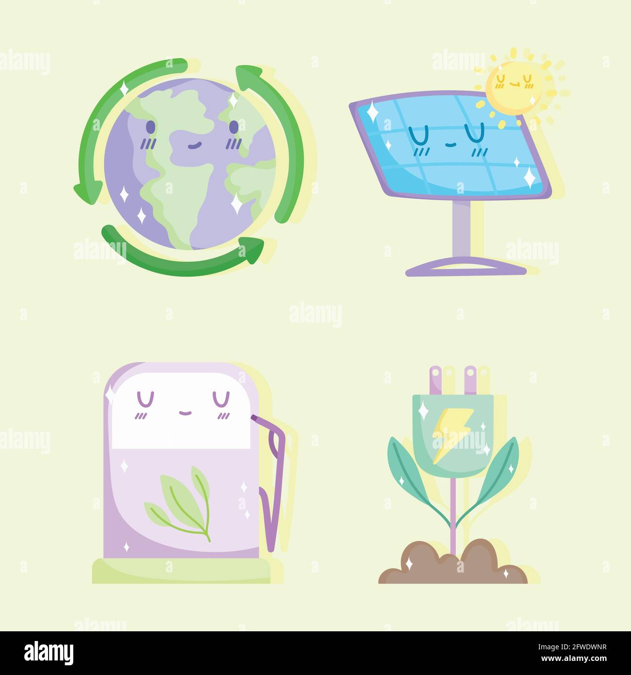 ecology cartoon set Stock Vector Image & Art - Alamy