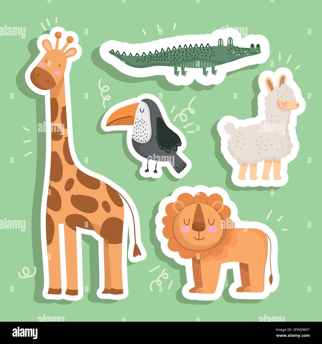 animals sticker set Stock Vector Image & Art - Alamy
