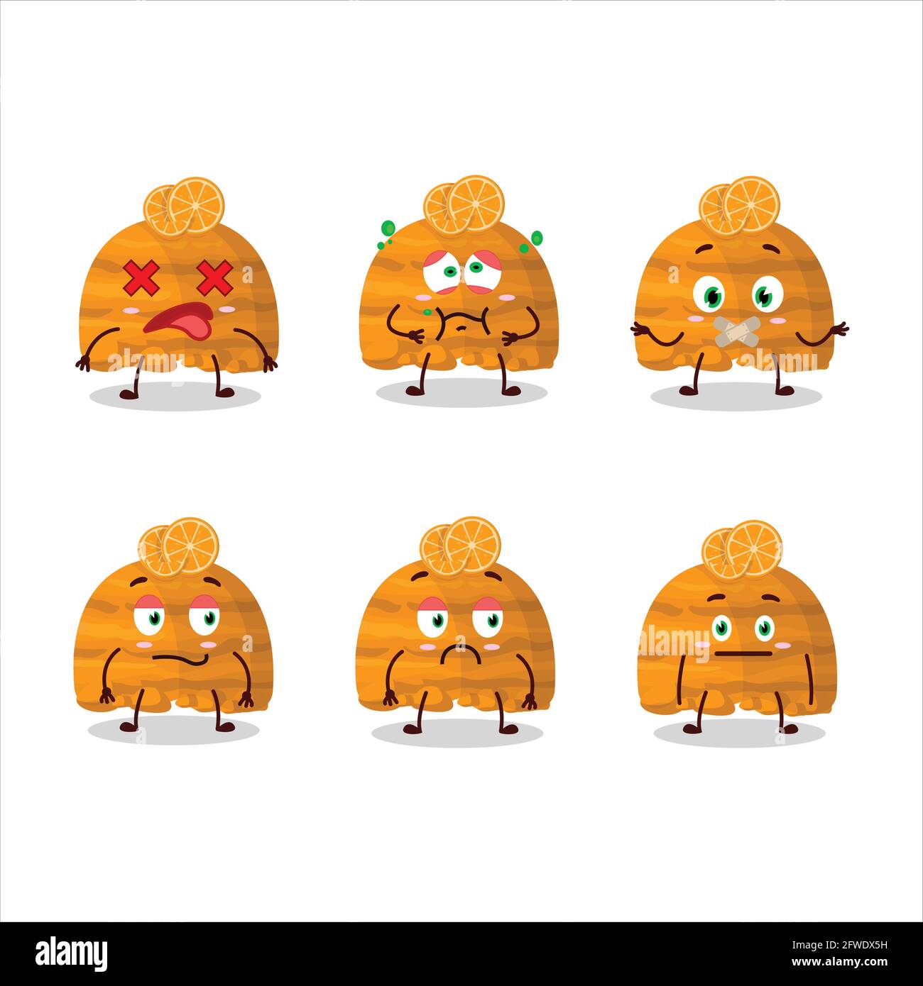 Orange ice cream scoops cartoon character with nope expression. Vector ...