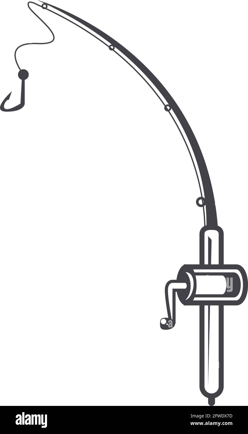 rod fishing sketch Stock Vector Image & Art - Alamy