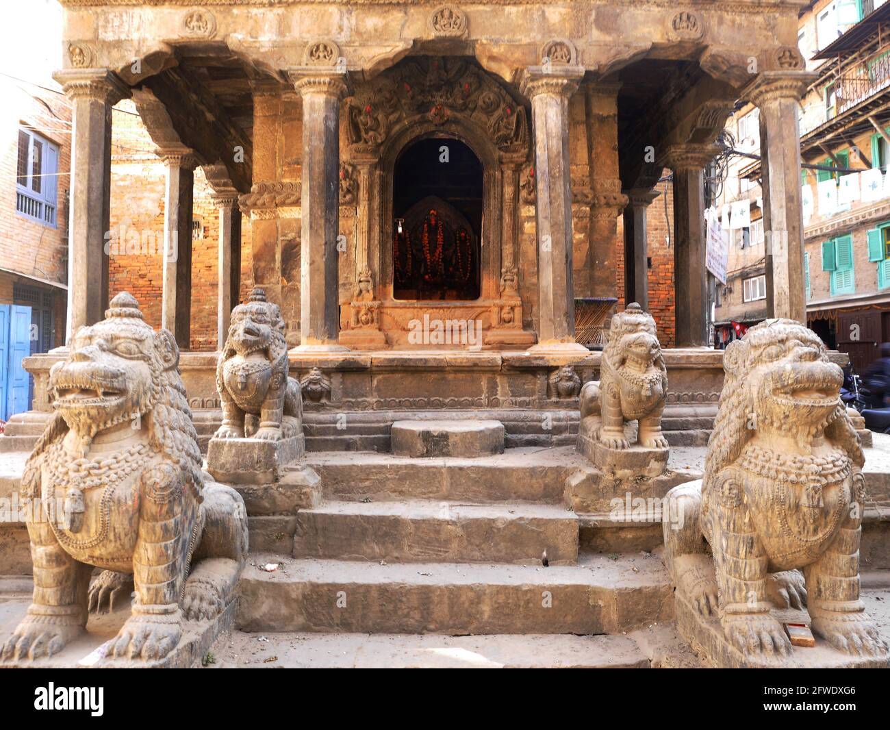Ancient antique building temple worship sanctuary palace of nepal ...