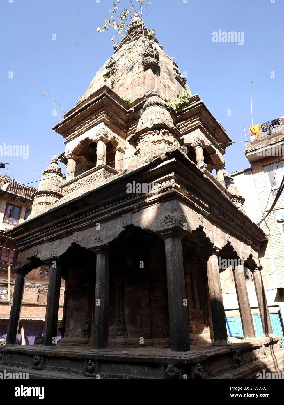 Ancient antique building temple worship sanctuary palace of nepal ...