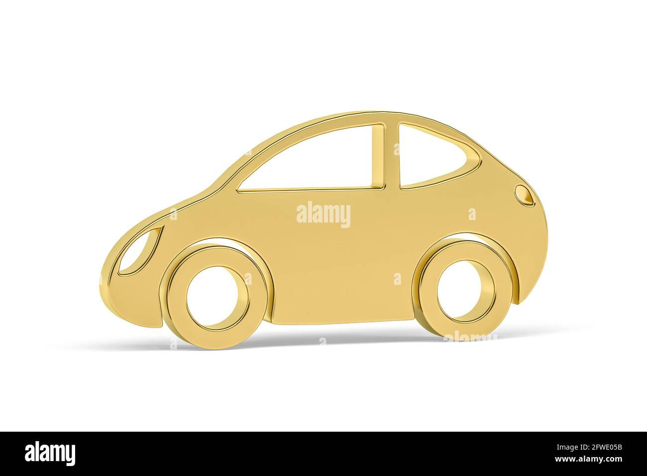 Golden 3d car icon isolated on white background - 3d render Stock Photo ...