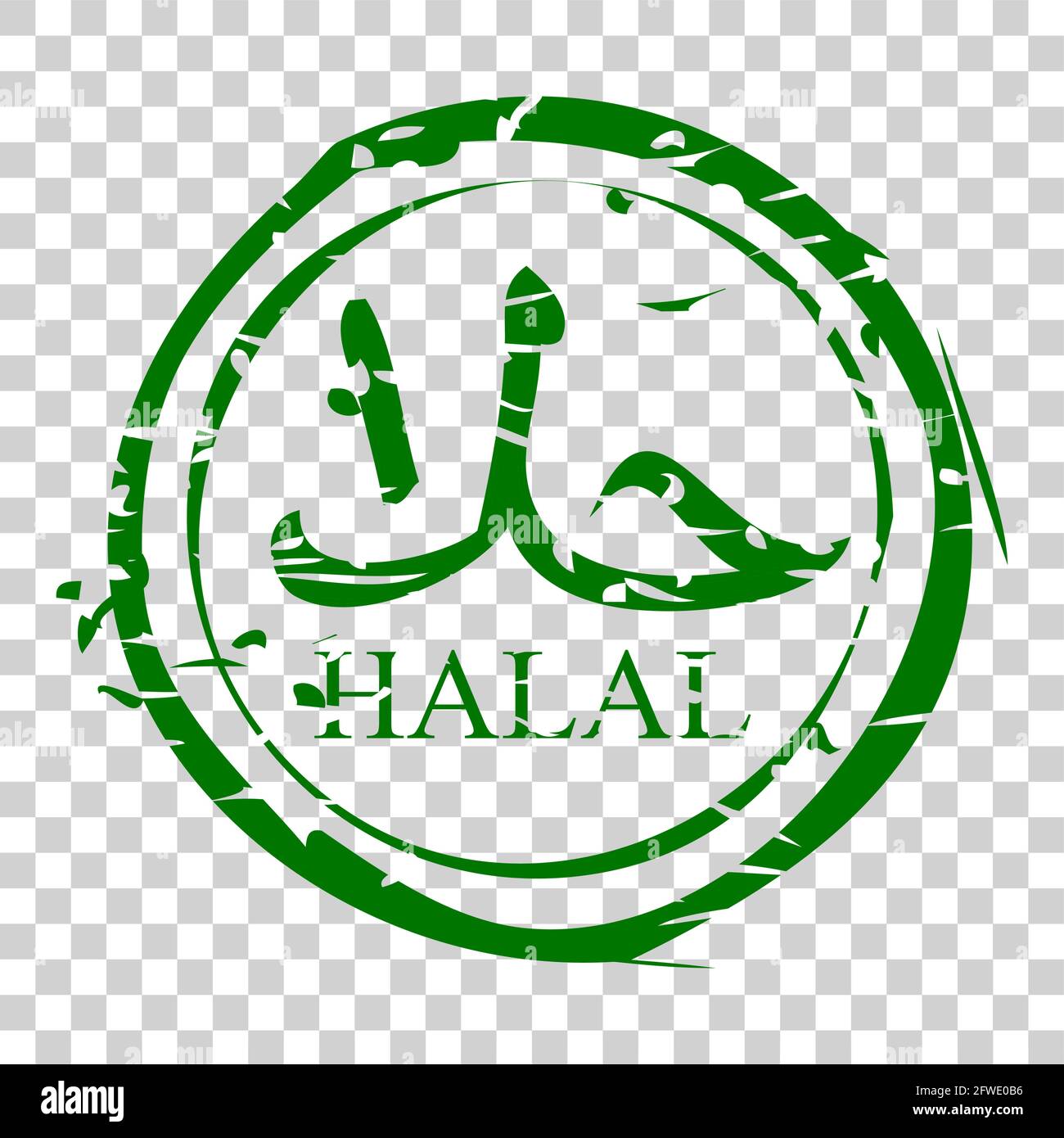 Vector Green Circle Stamp Sign Halal, allowed to eat and drink in islam ...