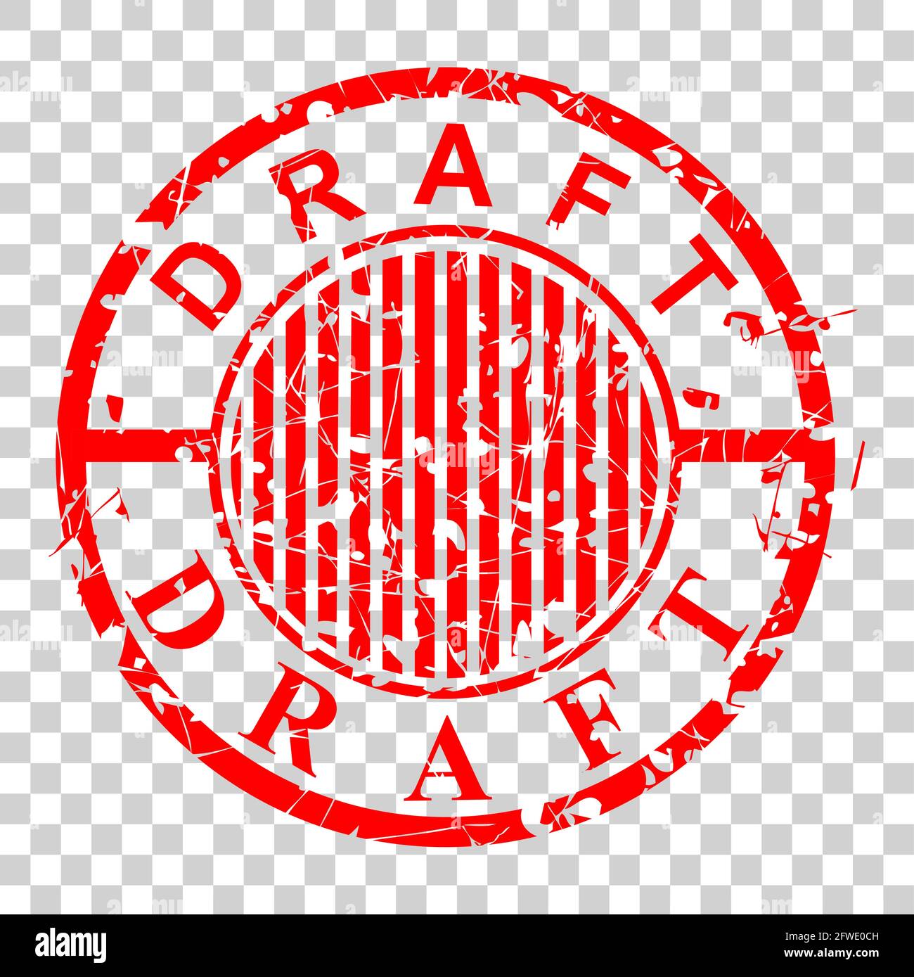 Simple Style Red Circle Rubber stamp, draft, at at tranparent effect ...