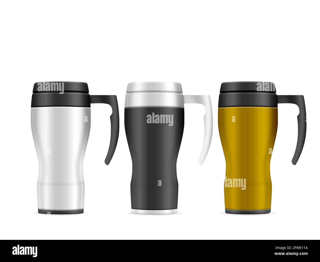 Travel mug set on a white background. Vector illustration Stock Photo ...