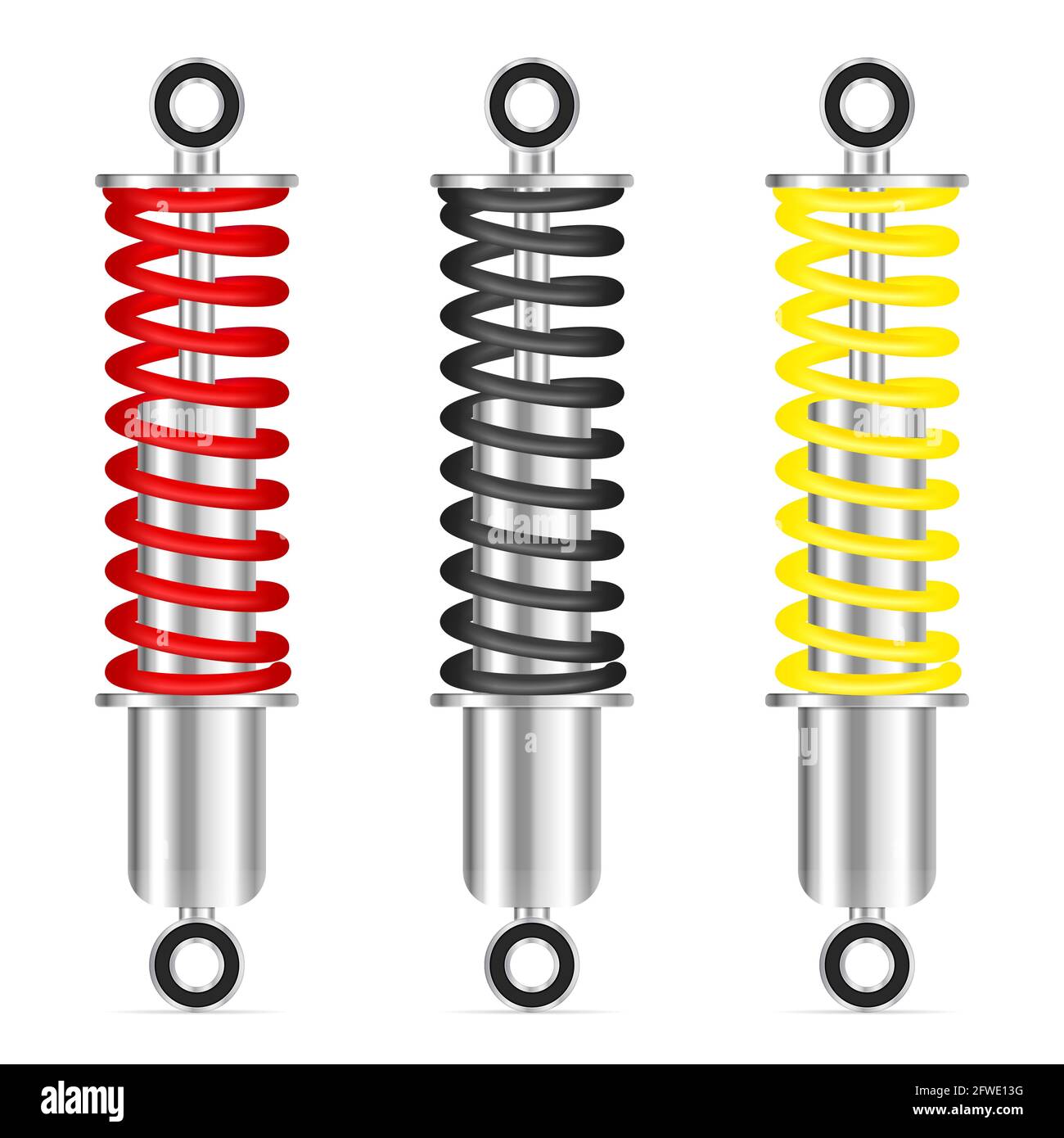 Shock absorbe set on a white background. Vector illustration Stock ...