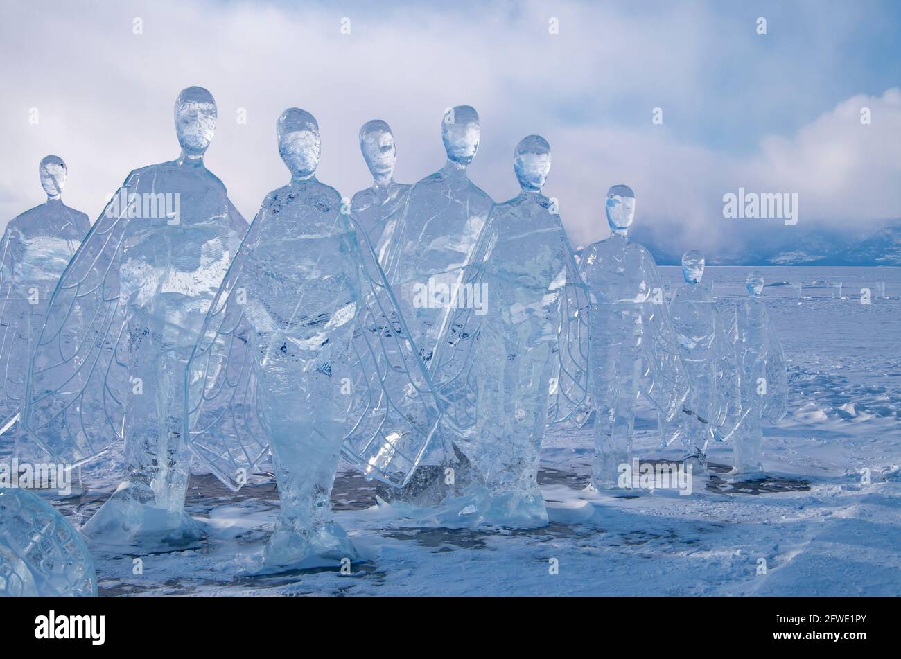 Abstract blue icy background. Bizarre ice figures Stock Photo - Alamy
